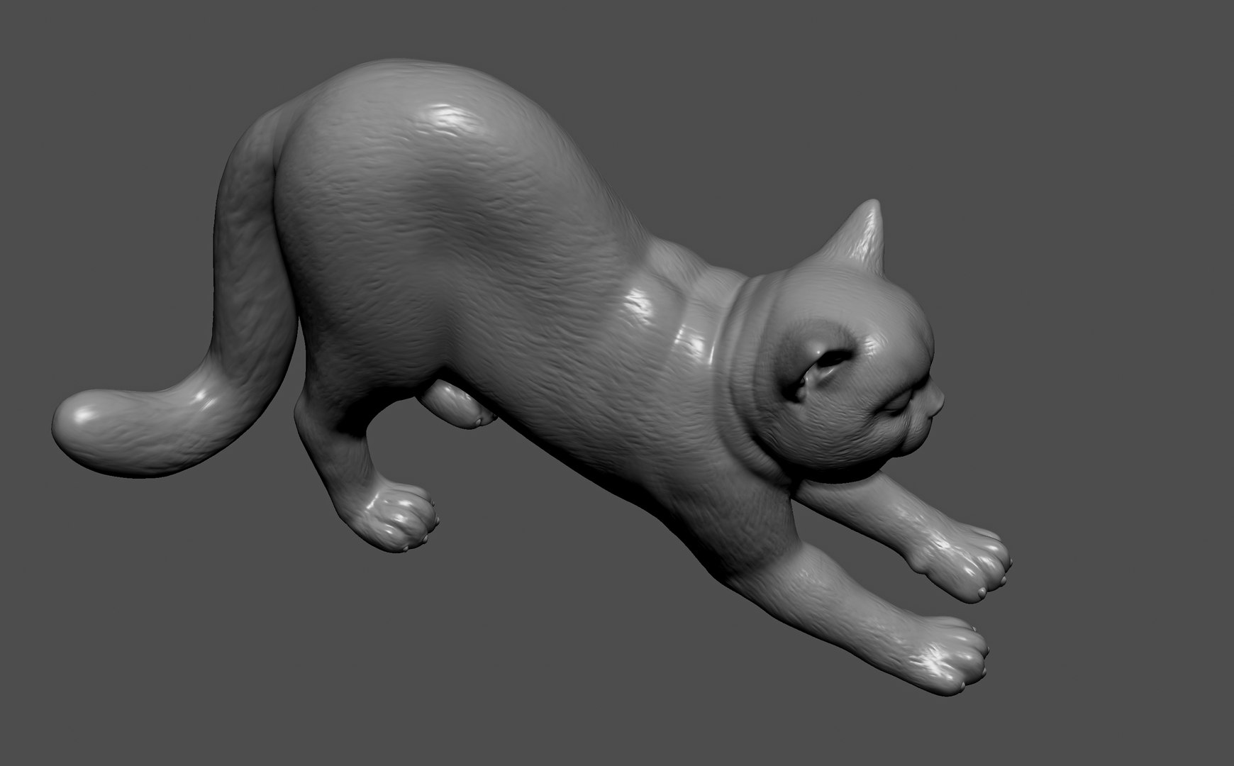 3D Cute Stretching Cat 3D Print Model Model - TurboSquid 2537461
