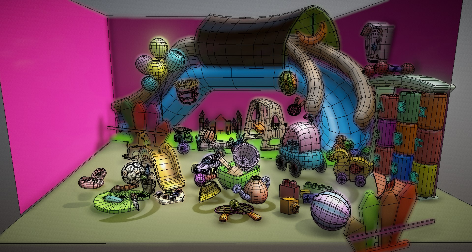 Cartoon Room World Kids 3D Model - TurboSquid 2136628