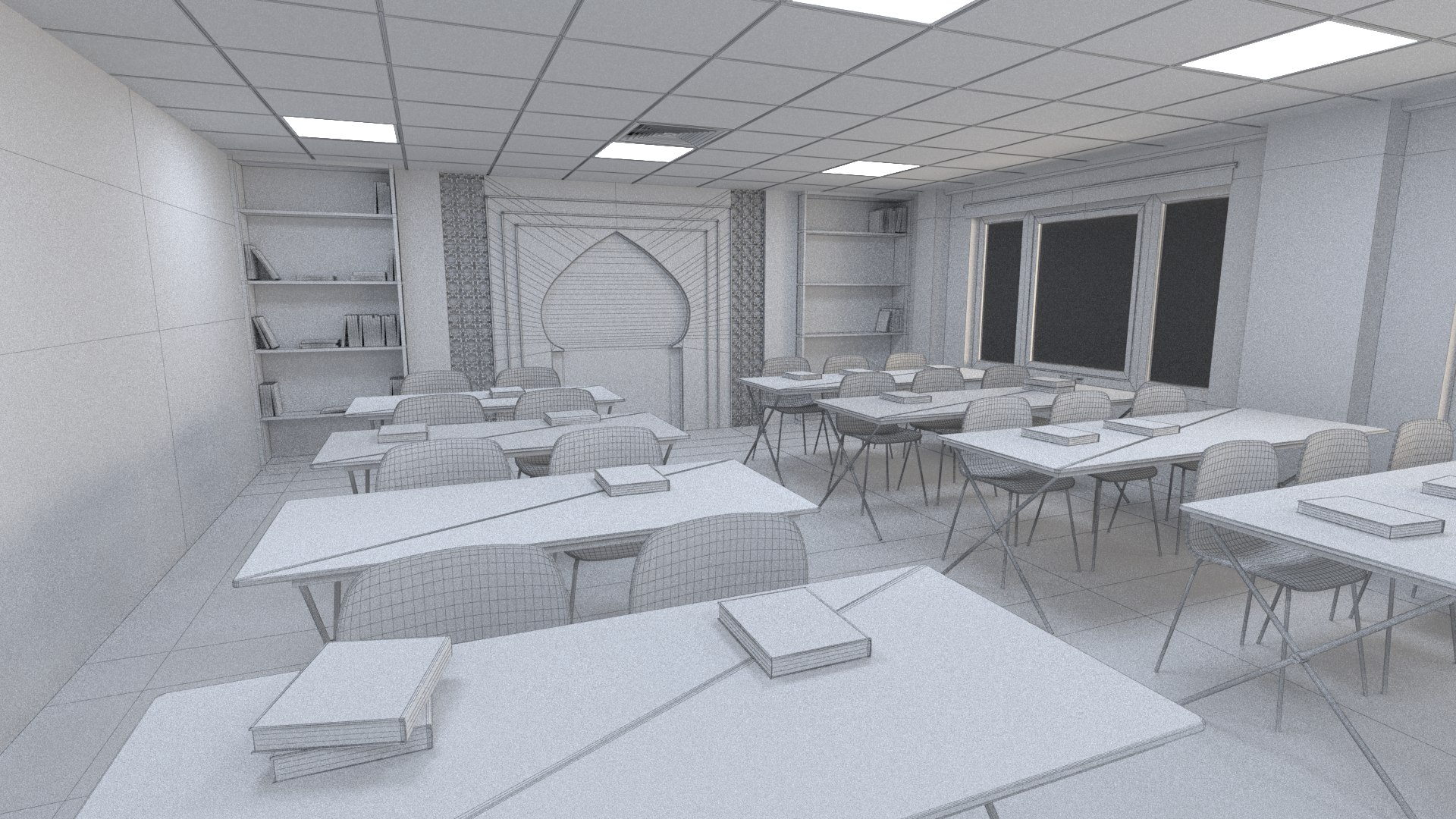 3D Model Arabic Islamic Classroom School - TurboSquid 1513854