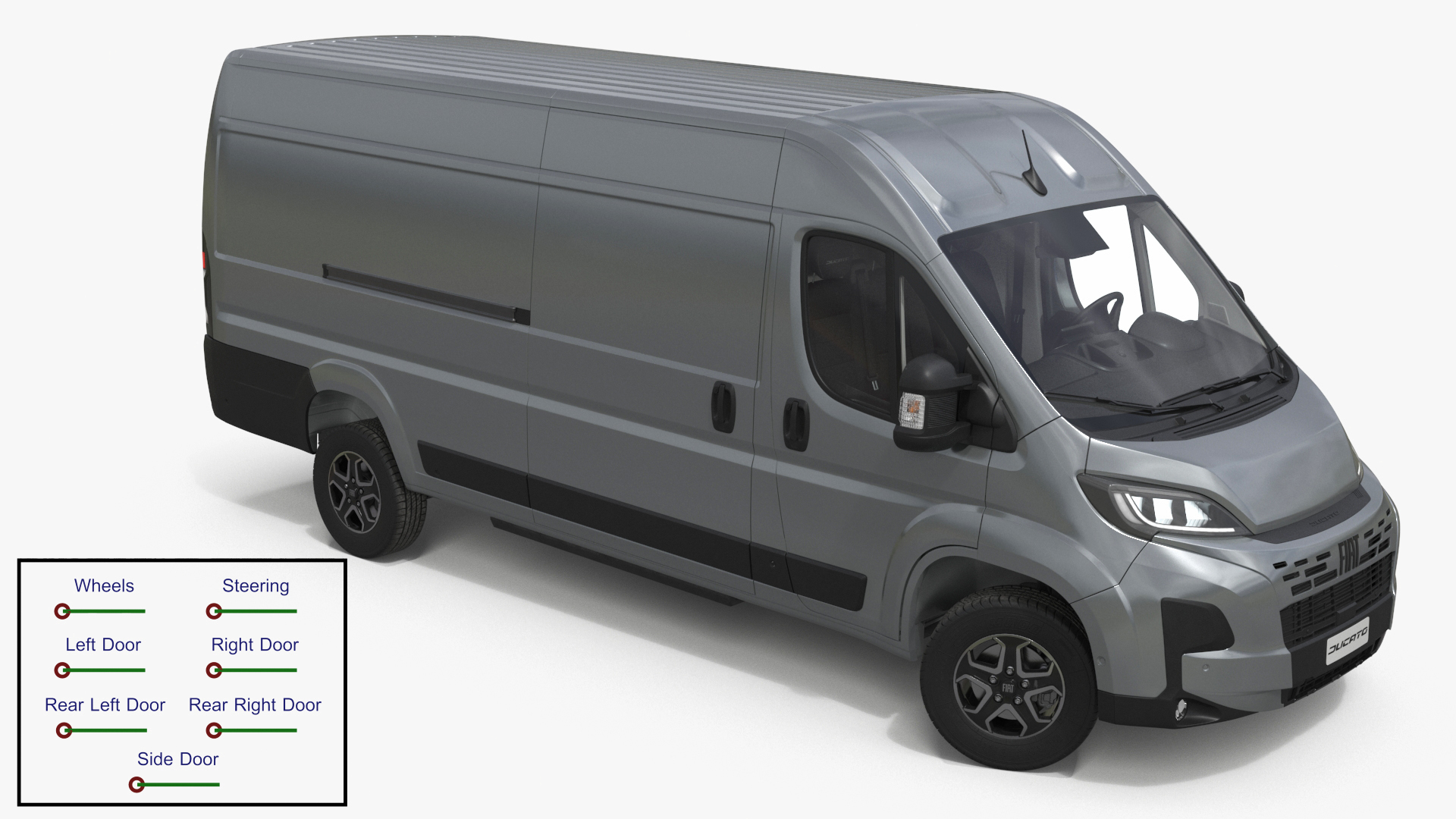 3D 2025 Fiat Ducato Long Van Gray Rigged For Maya - TurboSquid 2414496