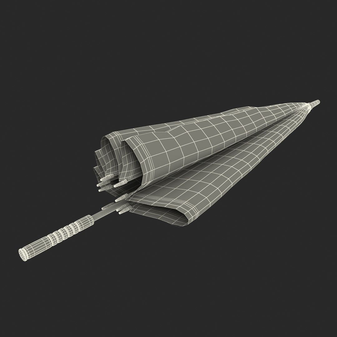 3d model umbrella lace parasol folded
