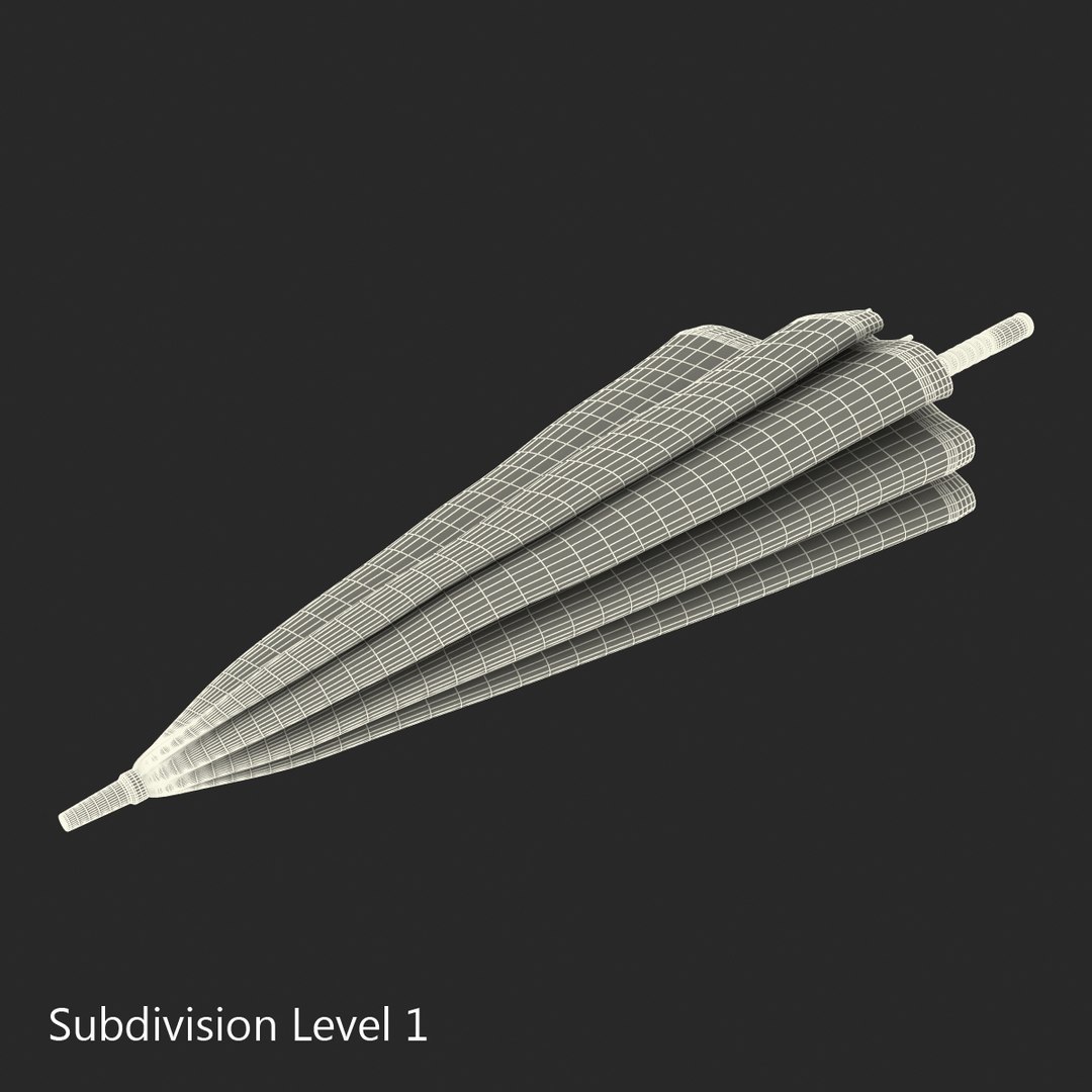 3d model umbrella lace parasol folded