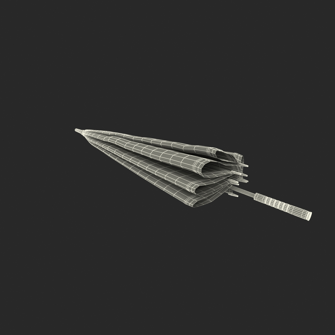 3d model umbrella lace parasol folded