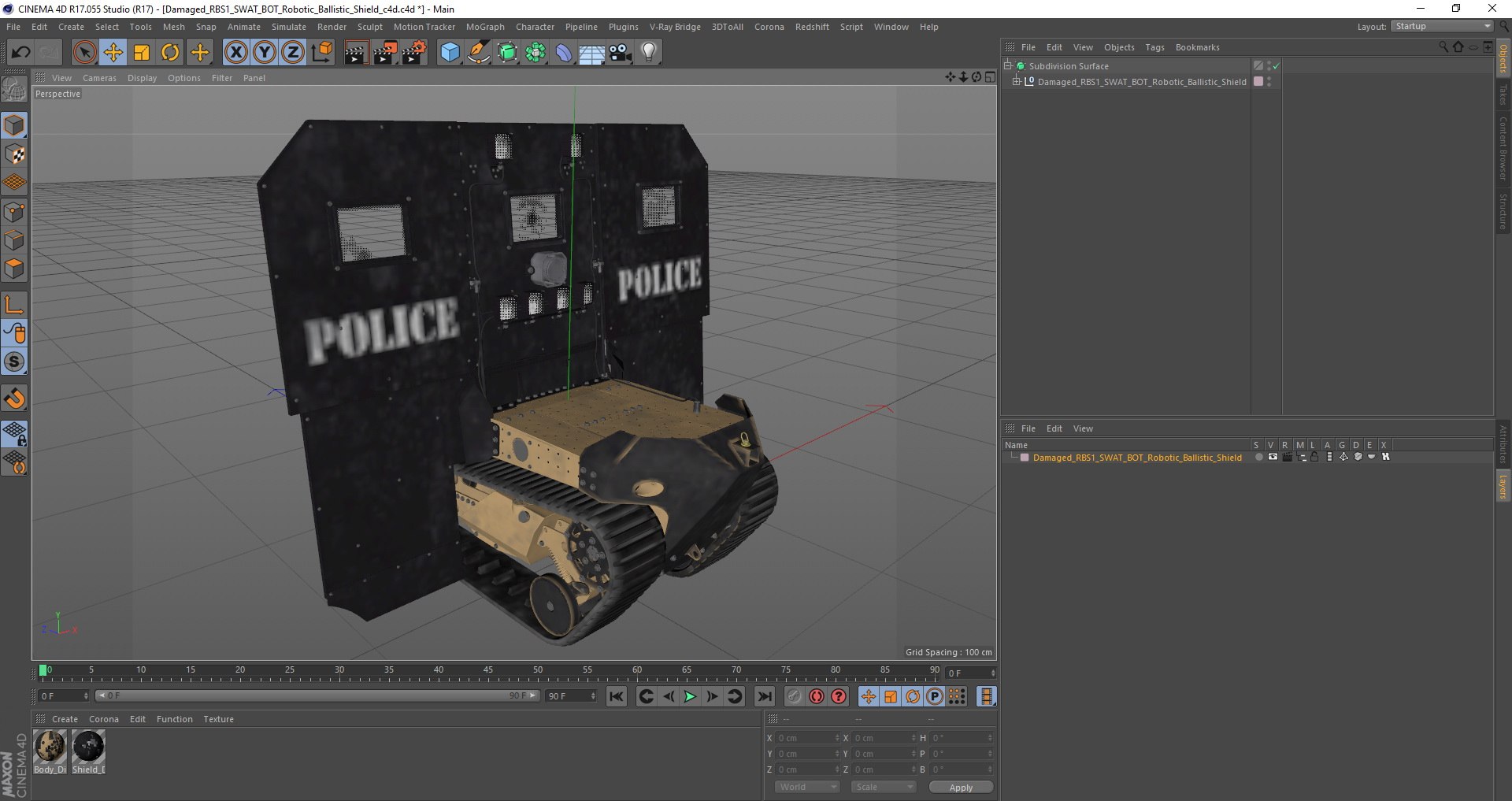 3D model damaged rbs1 swat bot - TurboSquid 1516129