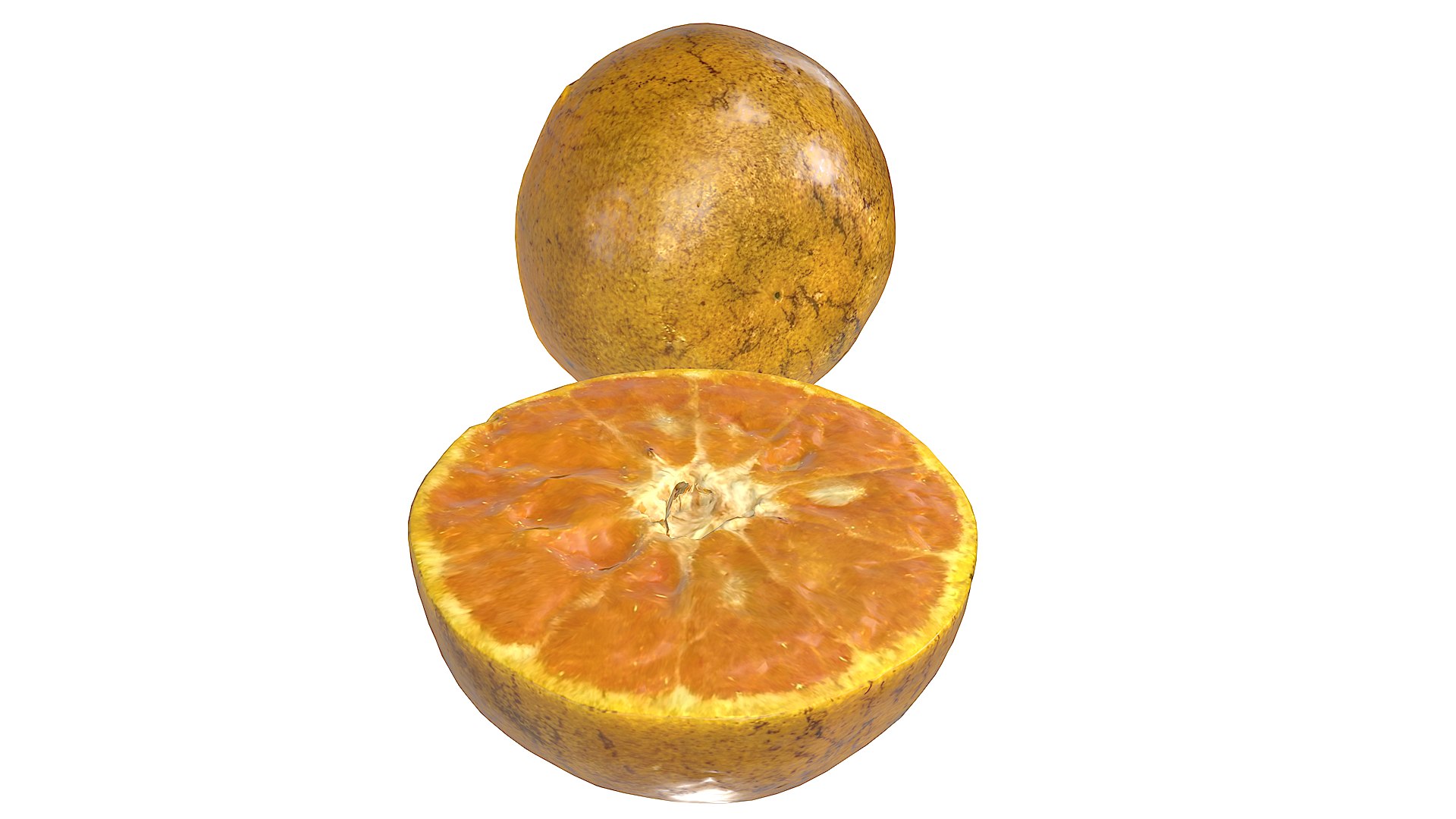 3D model Orange cut half style 1 - TurboSquid 2014393