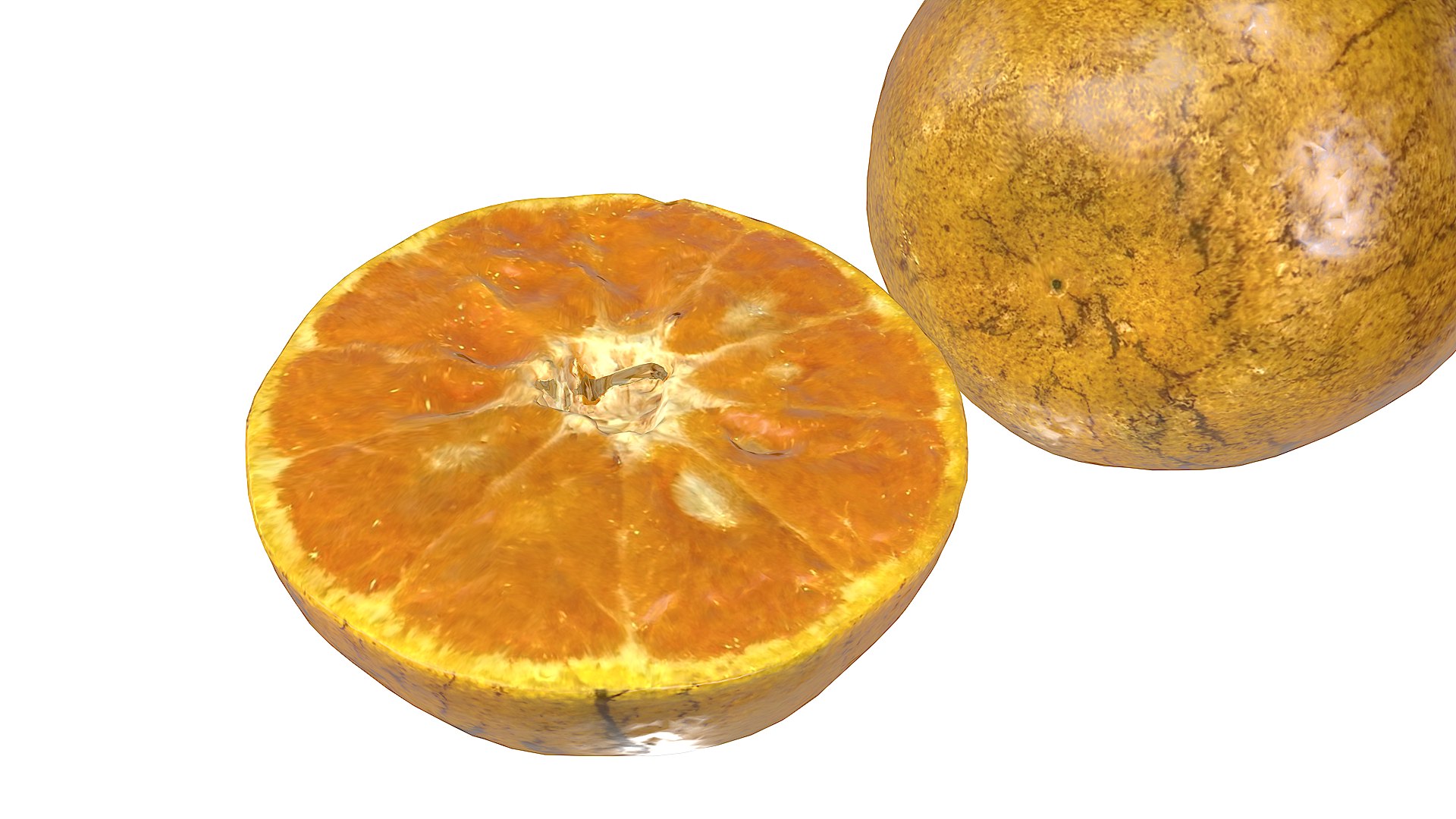 3D model Orange cut half style 1 - TurboSquid 2014393