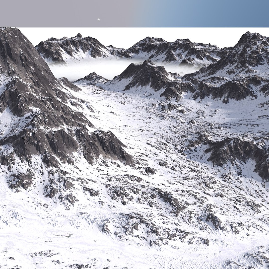 Snowy Terrain 3D Model - TurboSquid 1295177