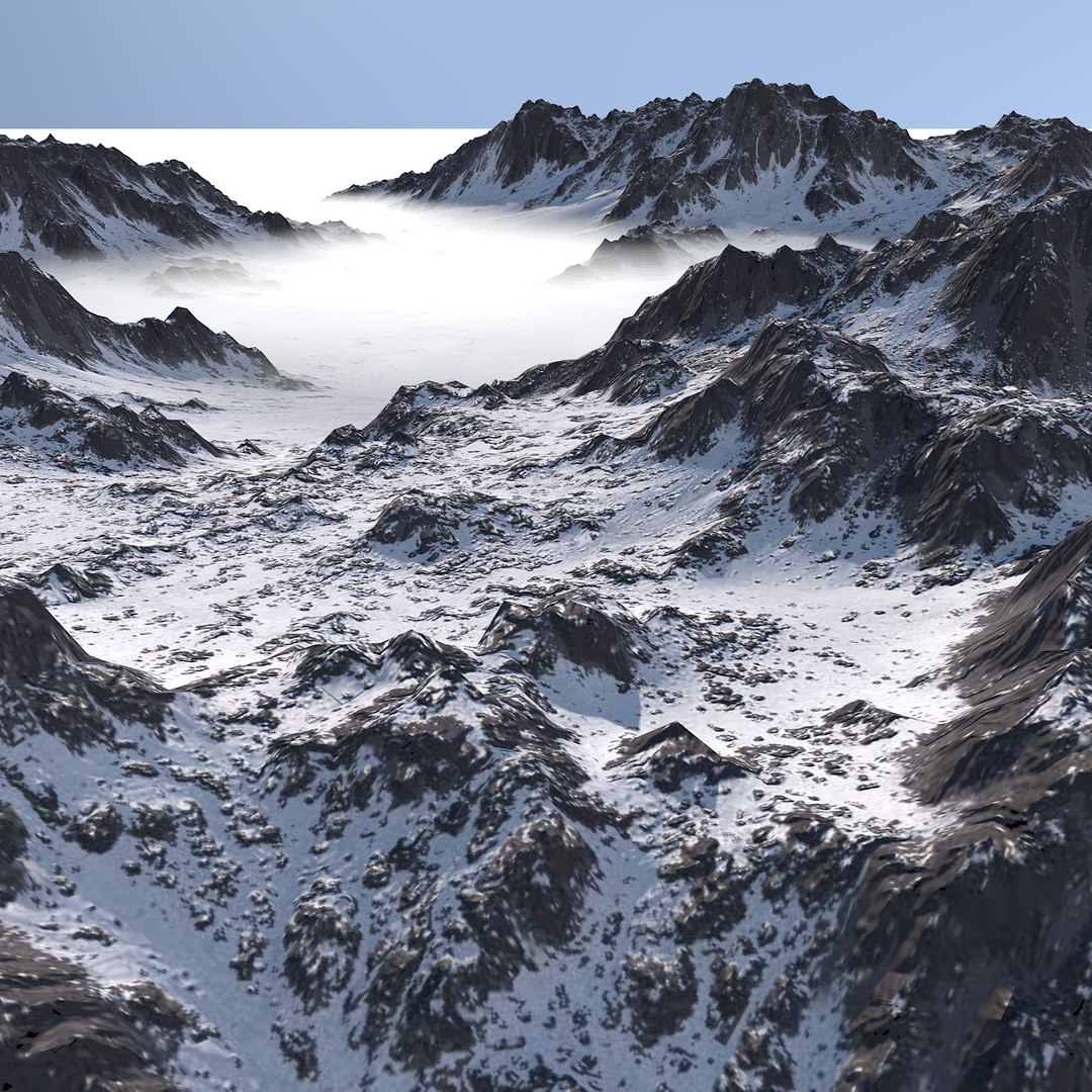 Snowy Terrain 3D Model - TurboSquid 1295177