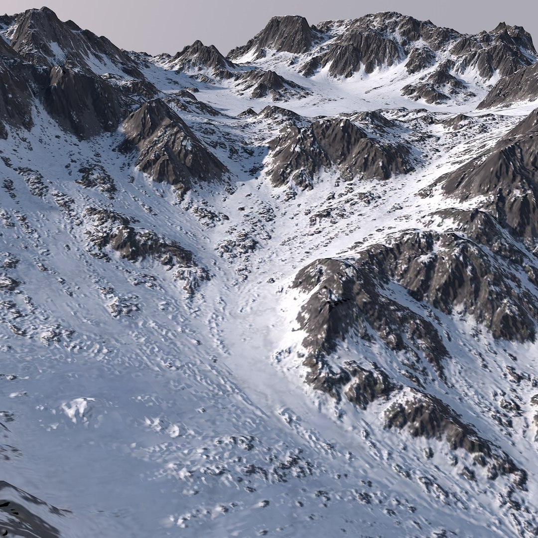 Snowy Terrain 3D Model - TurboSquid 1295177