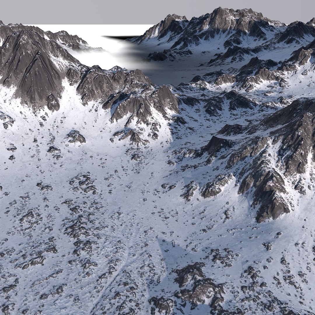 Snowy Terrain 3D Model - TurboSquid 1295177