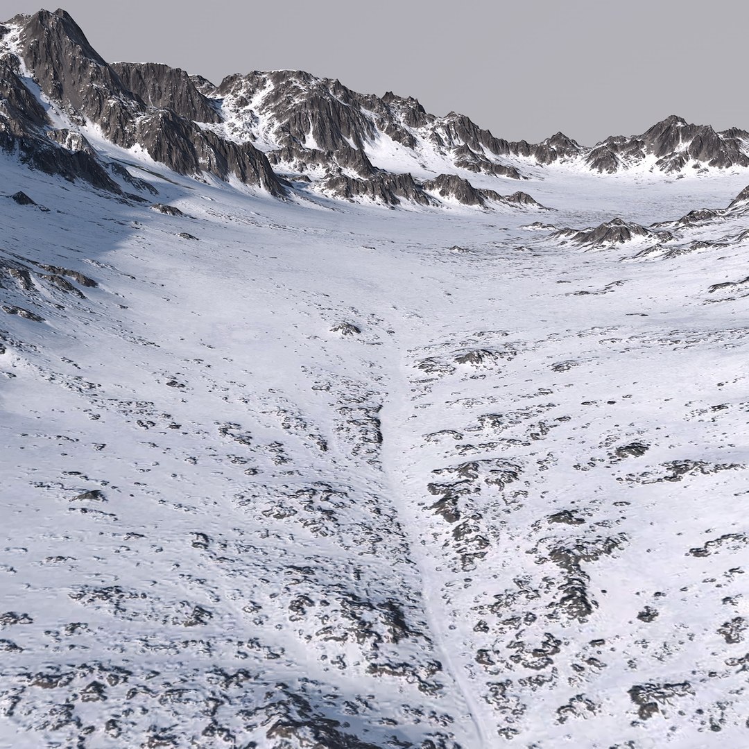 Snowy Terrain 3D Model - TurboSquid 1295177
