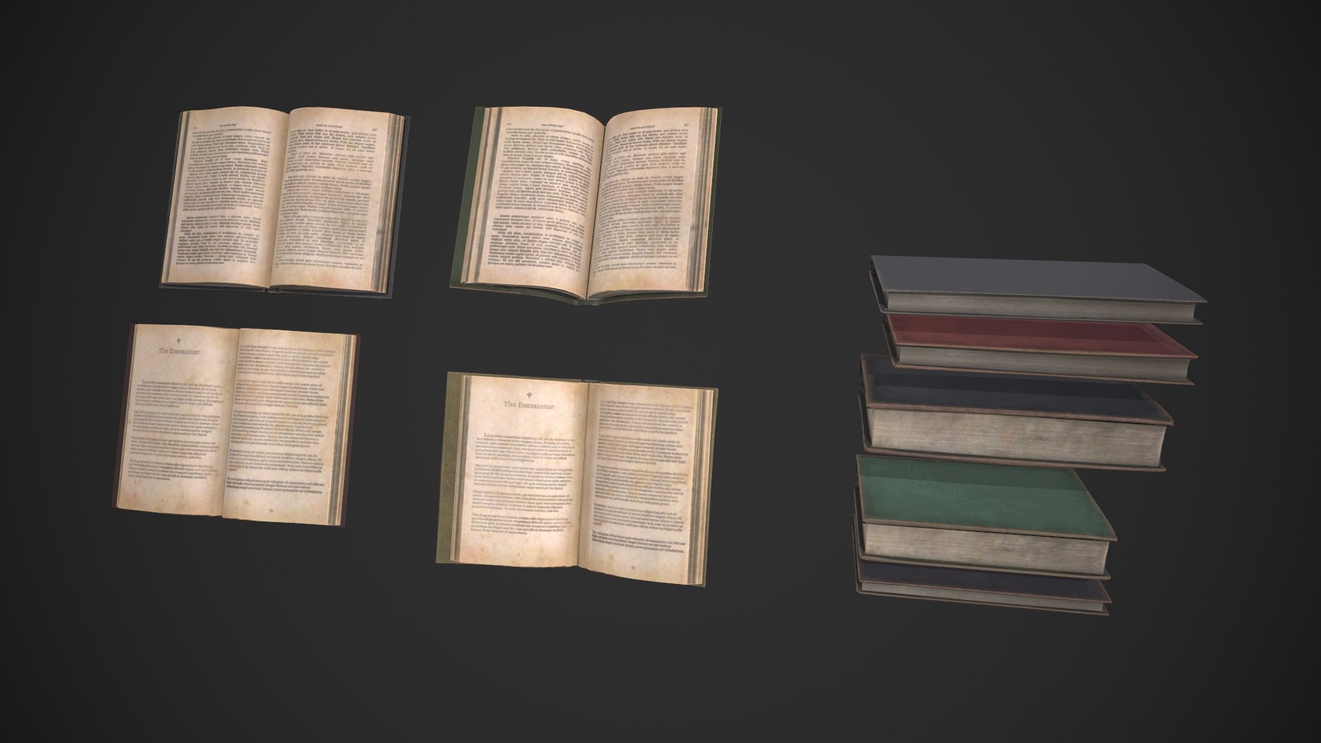 Set Of Books 3D Model - TurboSquid 1788794