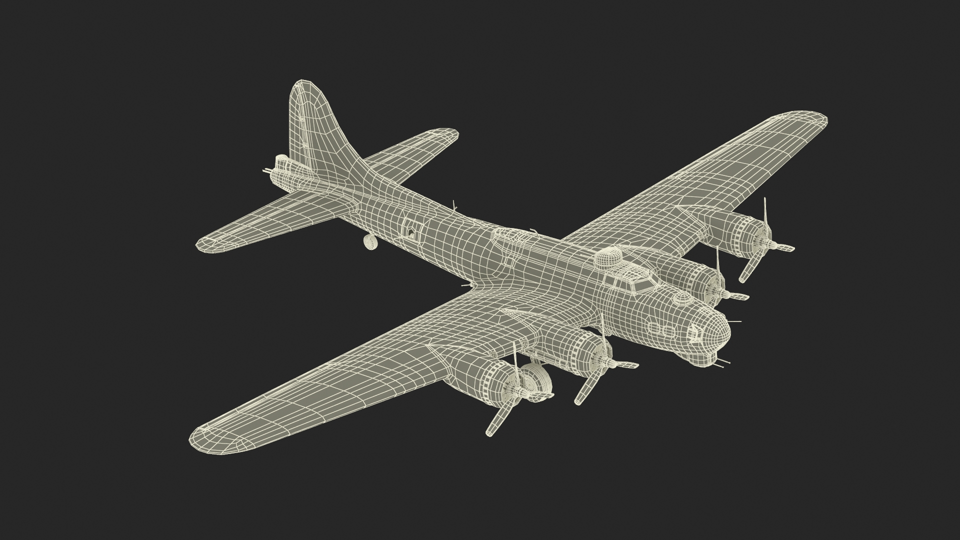 Boeing B-17 Propeller Aircraft Bomber Rigged For Maya 3D Model ...