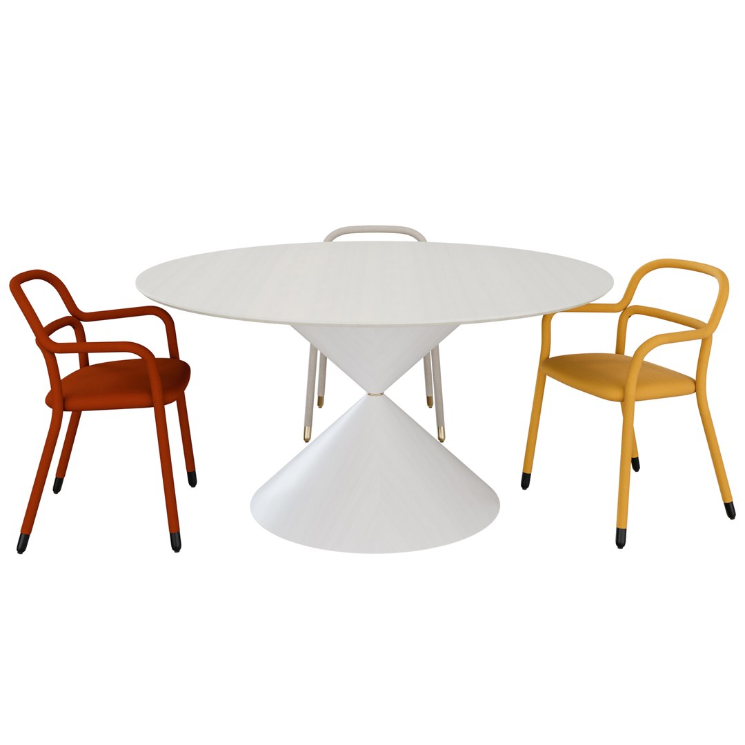 3D Pippi P Chair Clessidra Table By Midj - TurboSquid 2236893