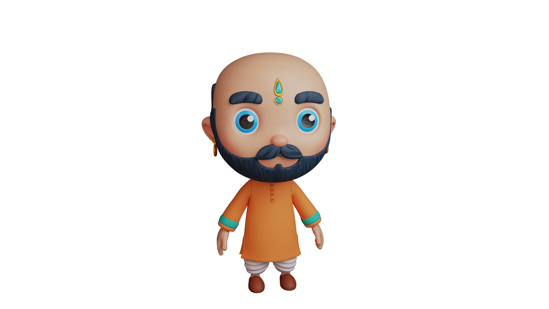 3D Pandit Ji Cartoon Character 3d Model Model - TurboSquid 2230494