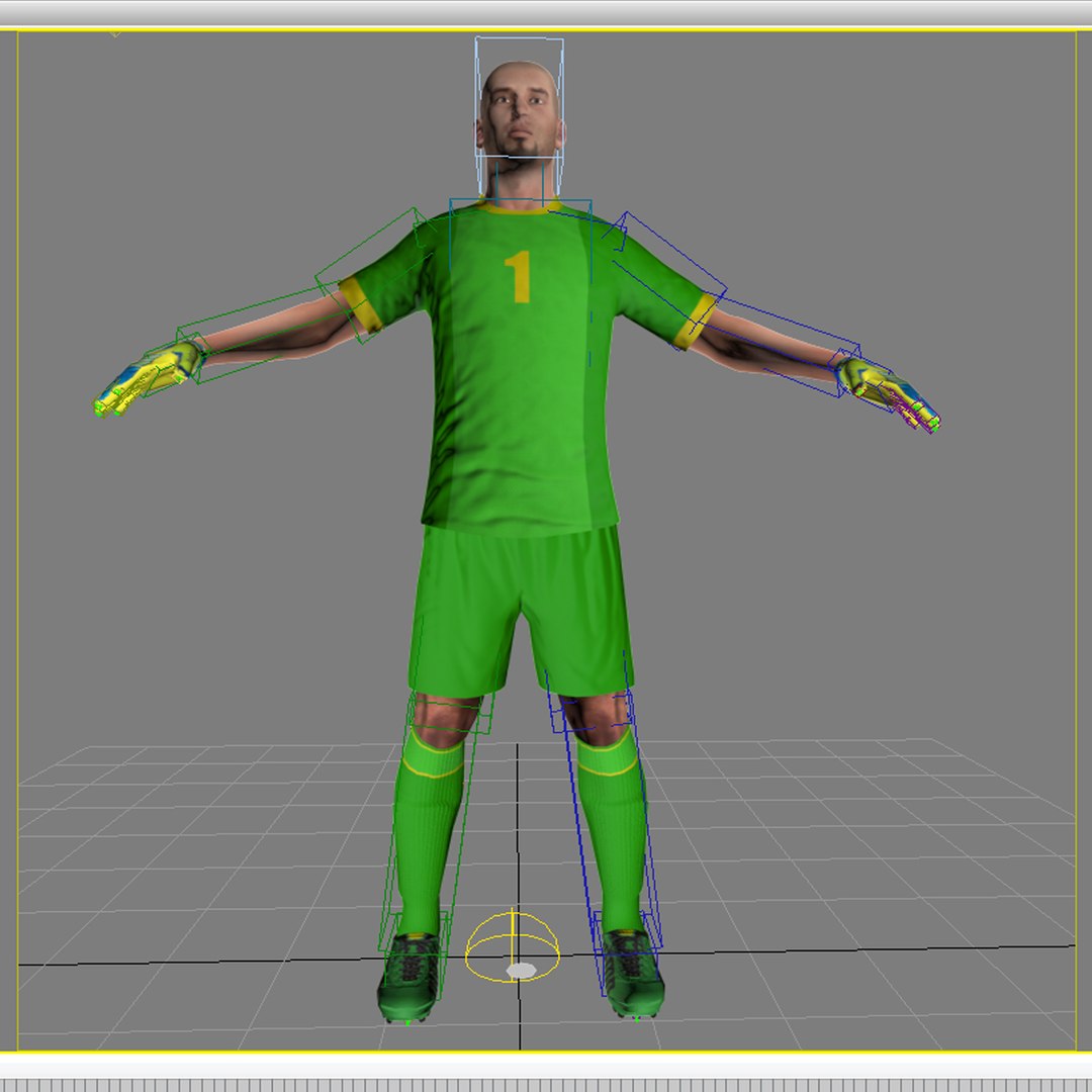 rigged soccer goalkeeper 3d model