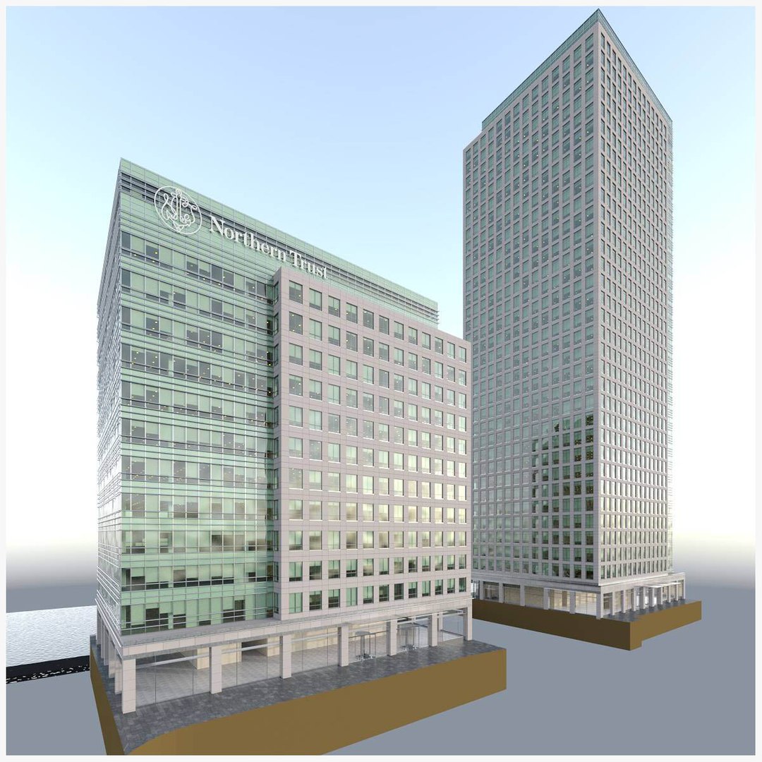 40 And 60 Bank Street Buildings Canary Wharf 3D - TurboSquid 1954653