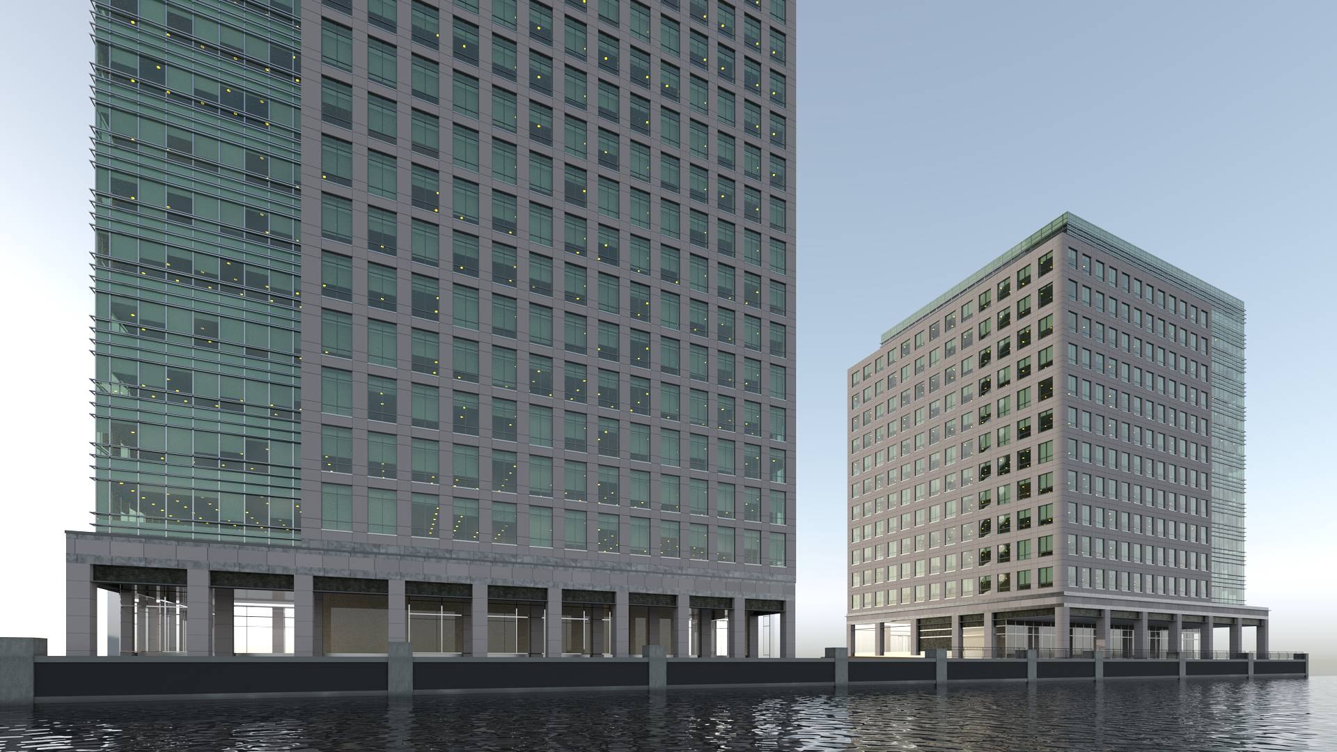 40 And 60 Bank Street Buildings Canary Wharf 3D - TurboSquid 1954653