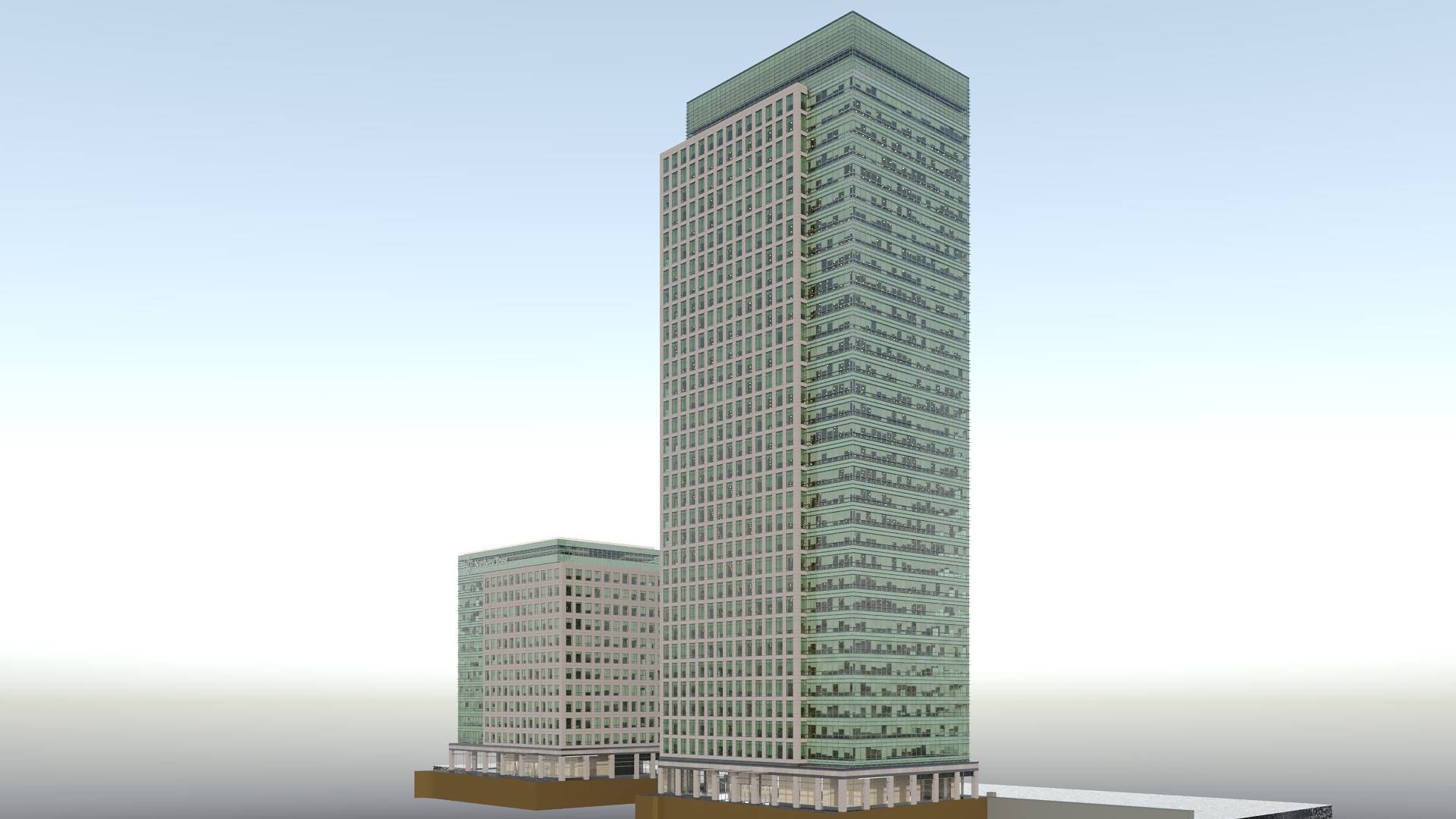 40 And 60 Bank Street Buildings Canary Wharf 3D - TurboSquid 1954653