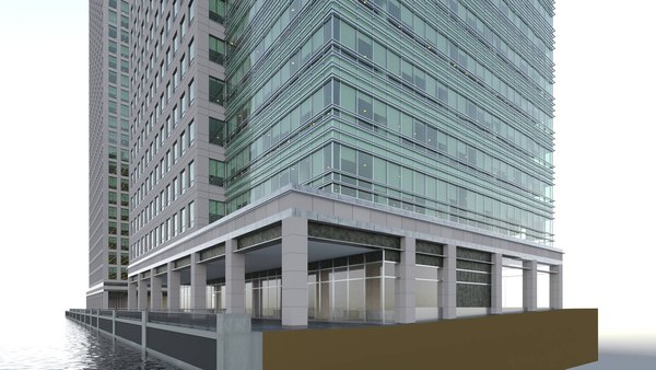 40 And 60 Bank Street Buildings Canary Wharf 3D - TurboSquid 1954653