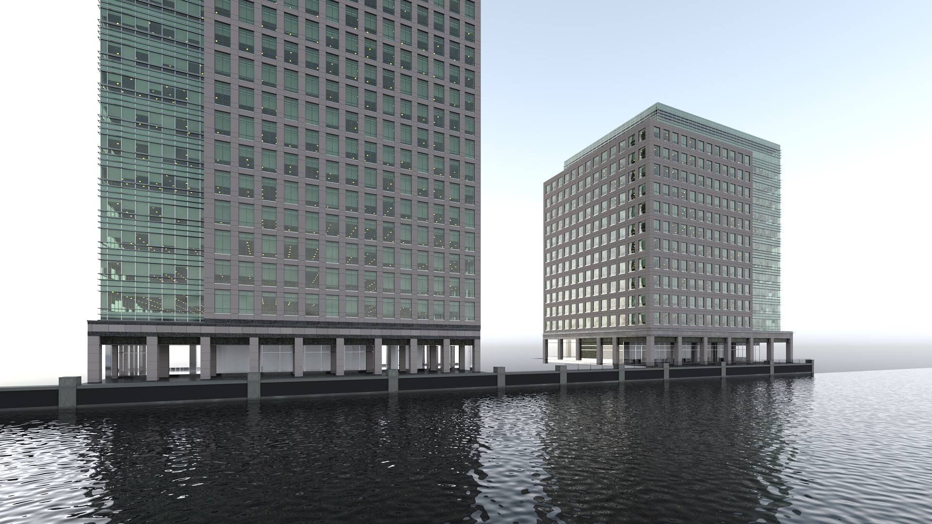 40 And 60 Bank Street Buildings Canary Wharf 3D - TurboSquid 1954653