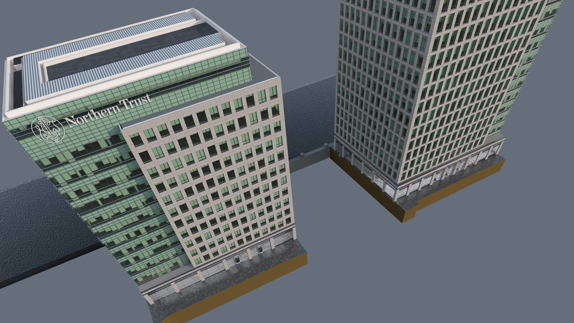 40 And 60 Bank Street Buildings Canary Wharf 3D - TurboSquid 1954653