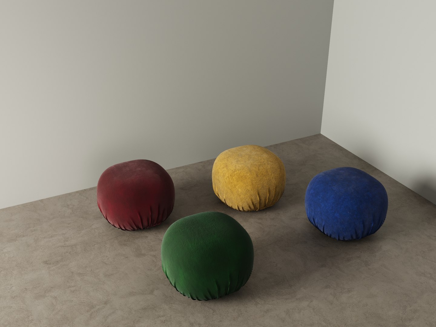 3D Model Velvet Pouf - TurboSquid 2275746