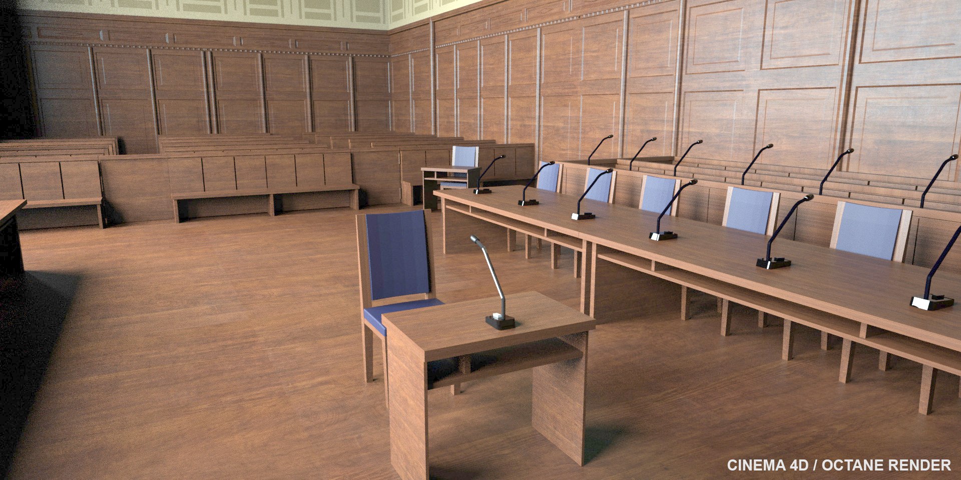 3D Model Court Room - TurboSquid 1363602