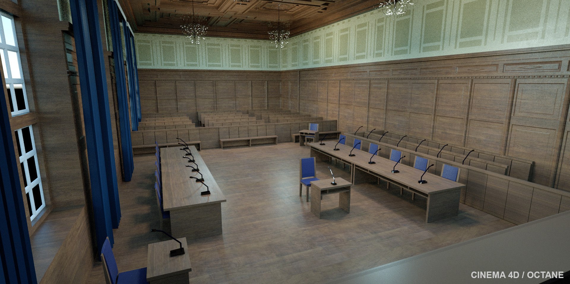 3D Model Court Room - TurboSquid 1363602
