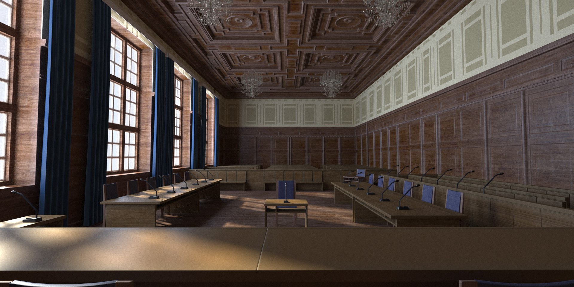 3D Model Court Room - TurboSquid 1363602