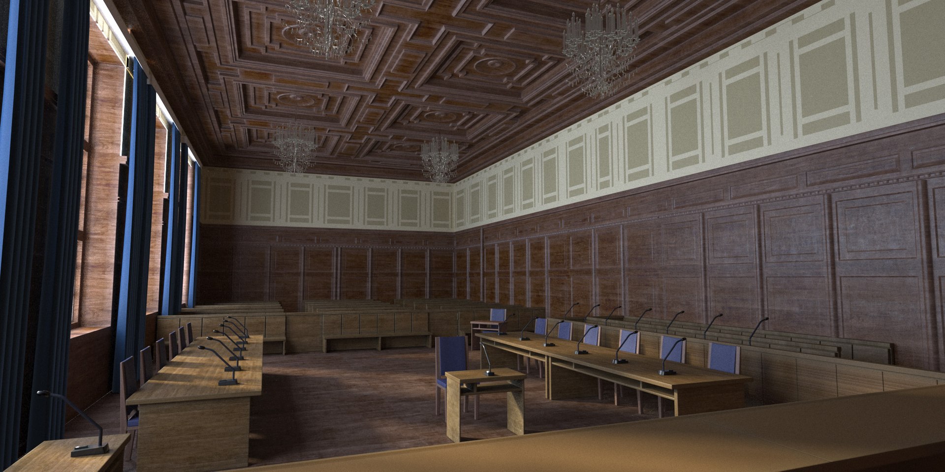 3D Model Court Room - TurboSquid 1363602