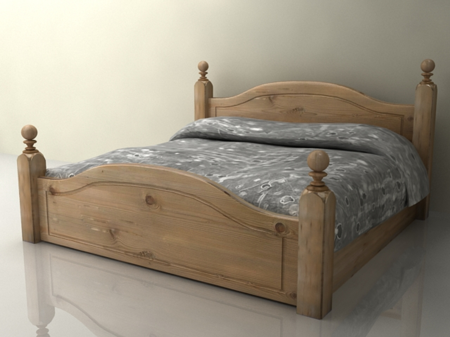3d model harvest wood bed bedroom furniture