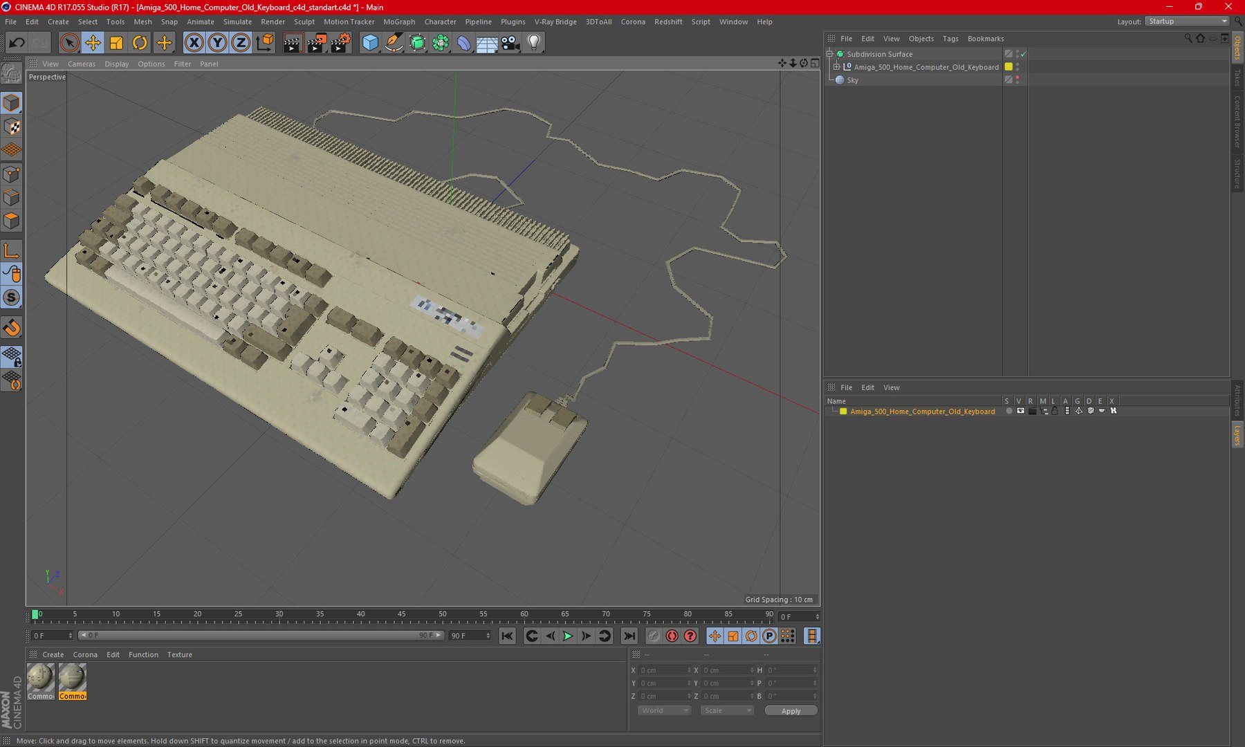 Amiga 500 Home Computer Old Keyboard 3D - TurboSquid 2062000