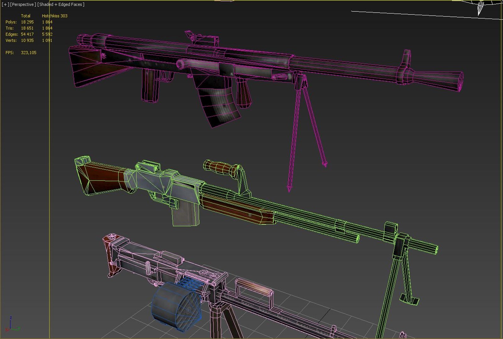 bergmann mg15 browning 3d model