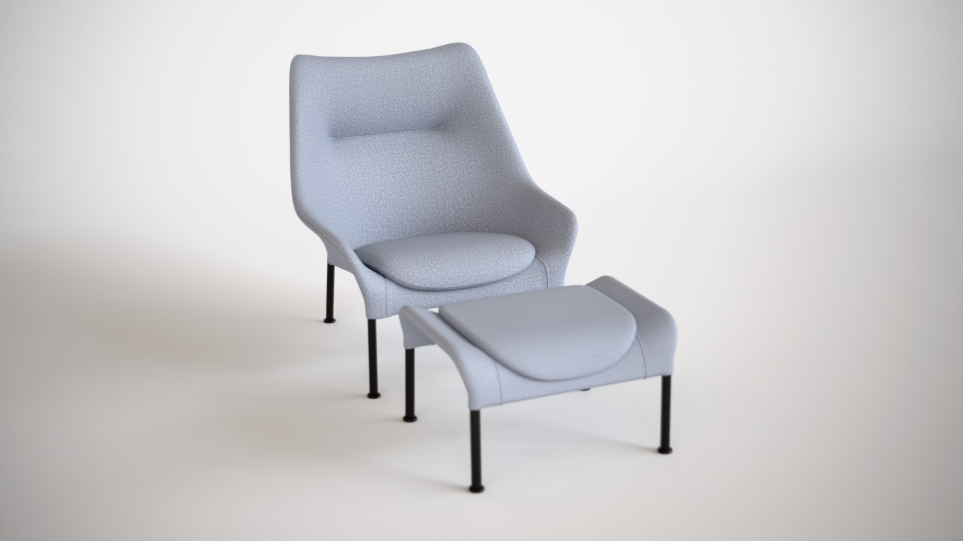 O2 Ottoman And Lounge Chair By Hay 3D Model - TurboSquid 2456868