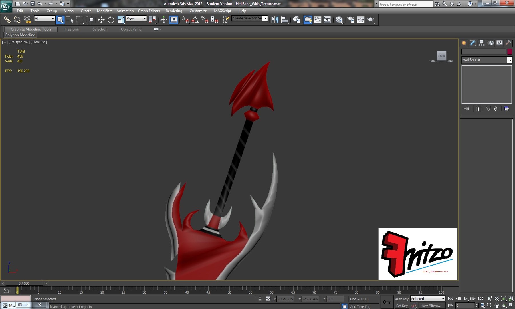 Hell Bane - Sword 3d Max