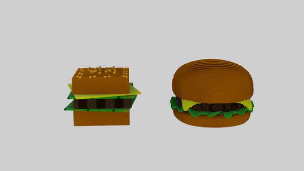 modelo 3d Modelo 3D de hamburguesa de Minecraft - TurboSquid 2292538