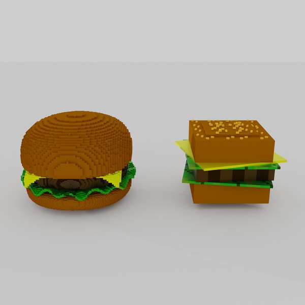 modelo 3d Modelo 3D de hamburguesa de Minecraft - TurboSquid 2292538