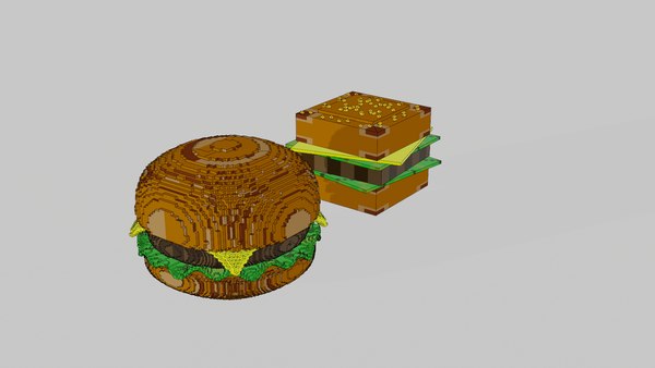 modelo 3d Modelo 3D de hamburguesa de Minecraft - TurboSquid 2292538