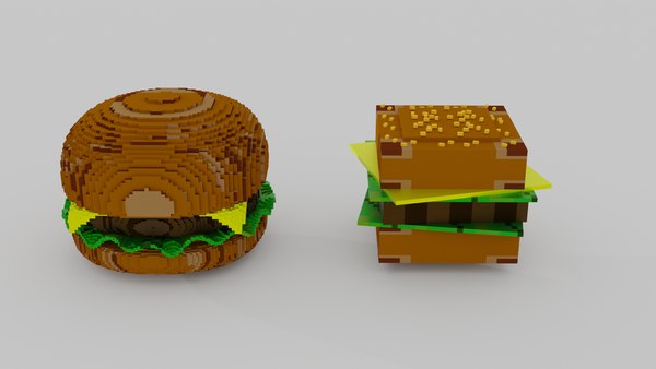 modelo 3d Modelo 3D de hamburguesa de Minecraft - TurboSquid 2292538