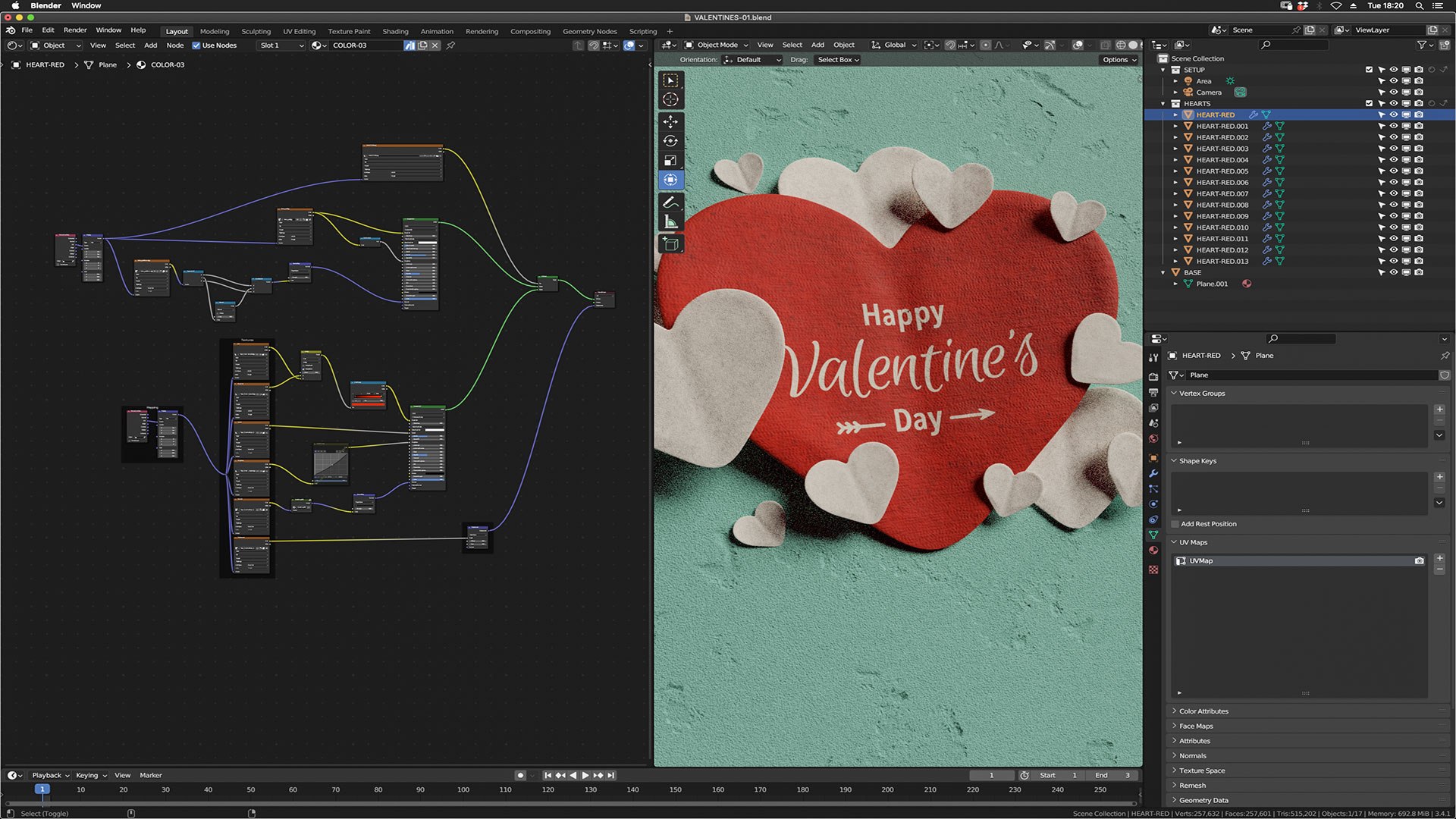 3D Valentines Day 3D Model Decorative Set - TurboSquid 2018431