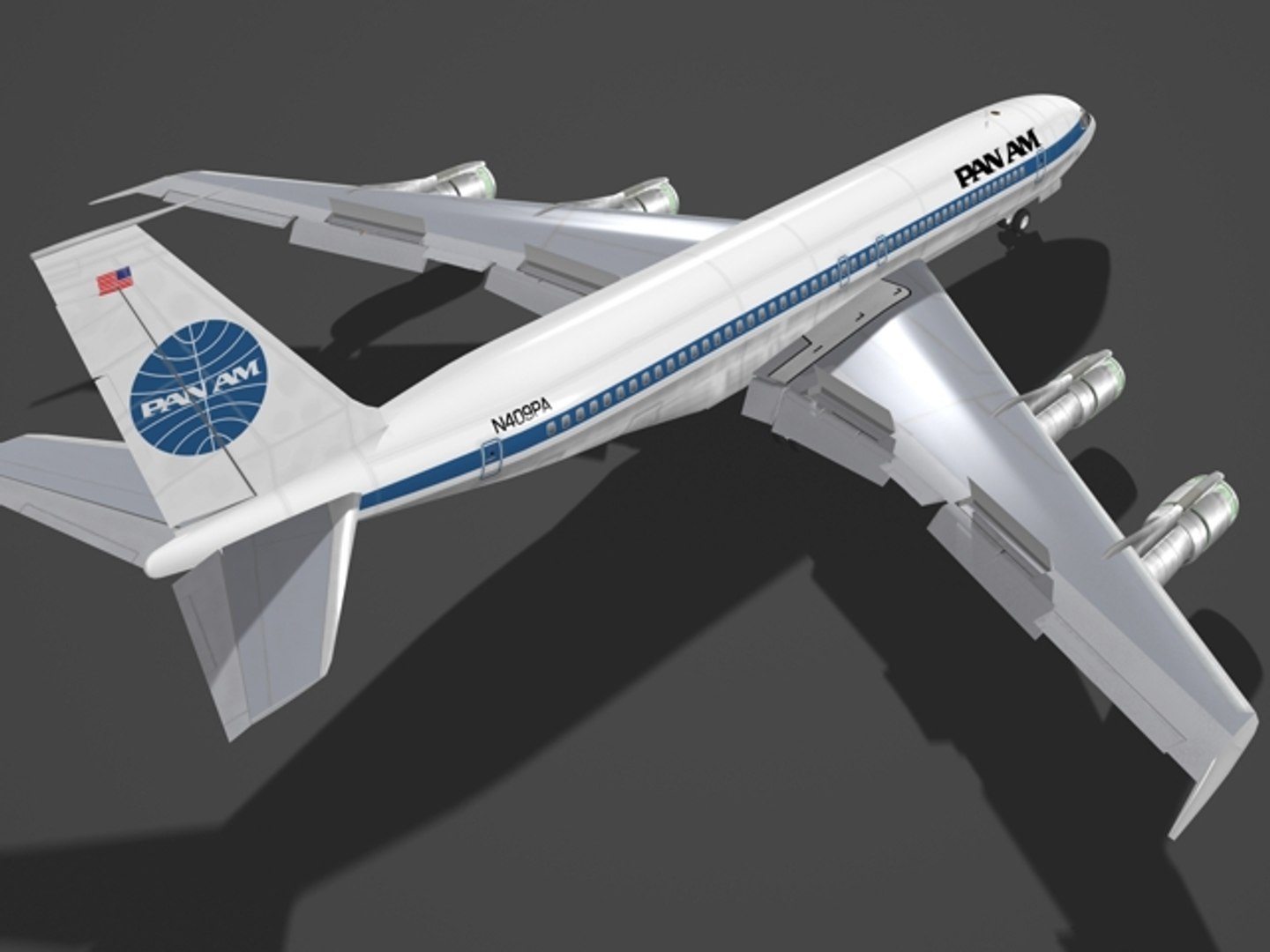 3d Model B 707-300 Pan 707