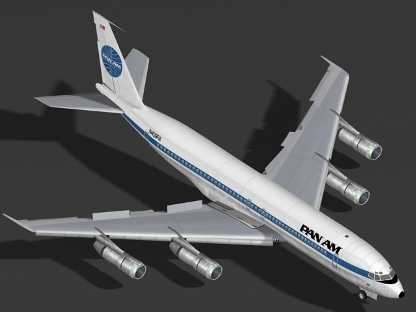 3d Model B 707-300 Pan 707