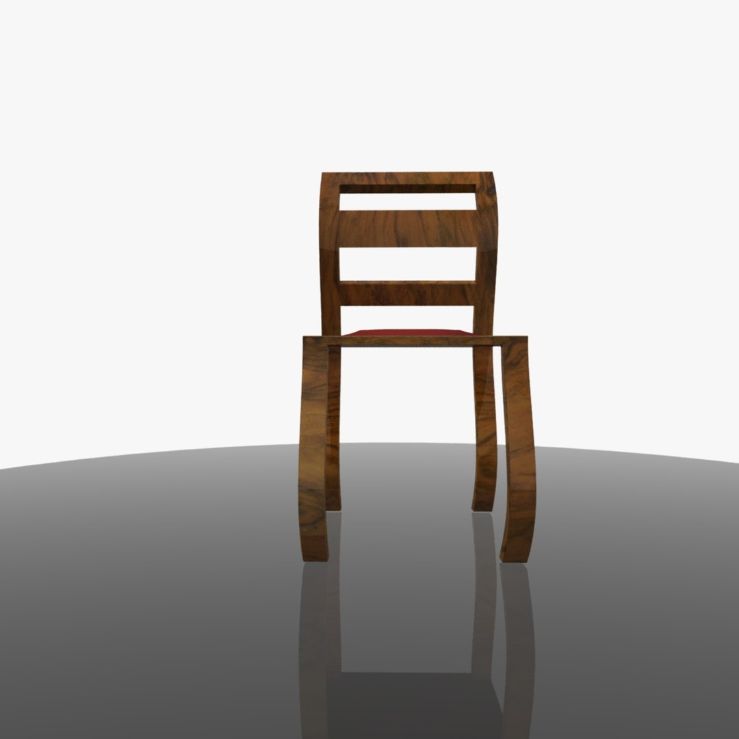 curved chair wood fabric 3d obj