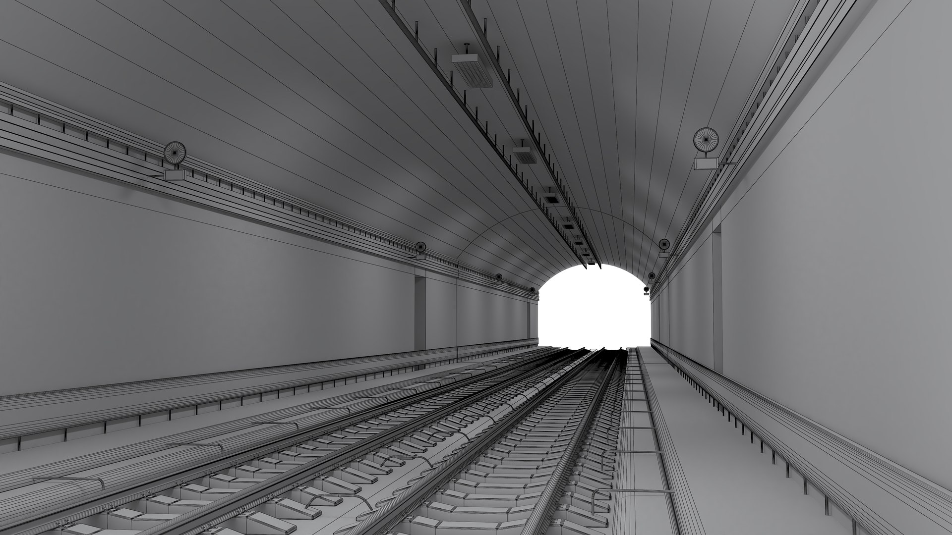 3D Model Subway Tunnel Segment - TurboSquid 2275315