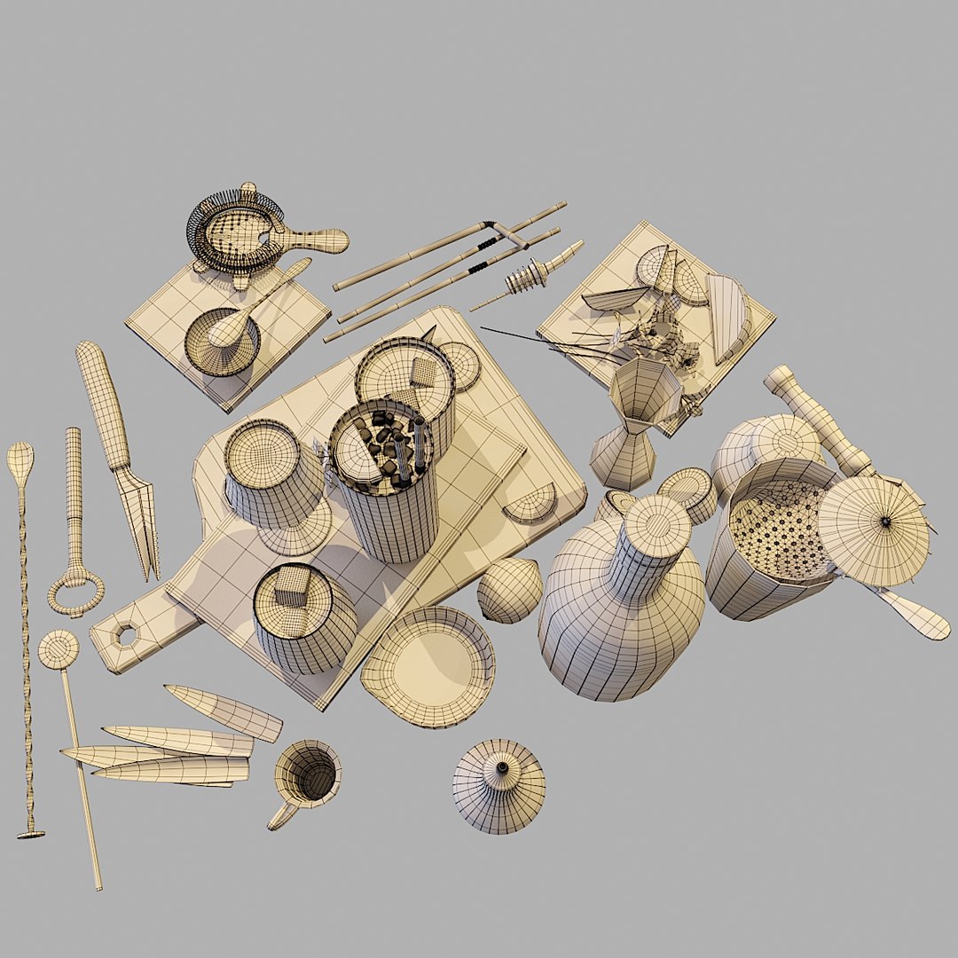 3D Cocktail Set Dark Stormy Model - TurboSquid 1679482