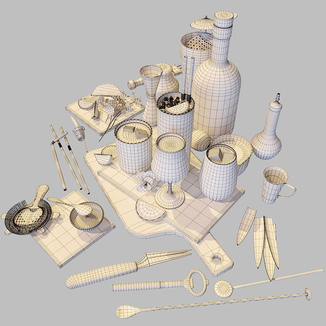3D Cocktail Set Dark Stormy Model - TurboSquid 1679482