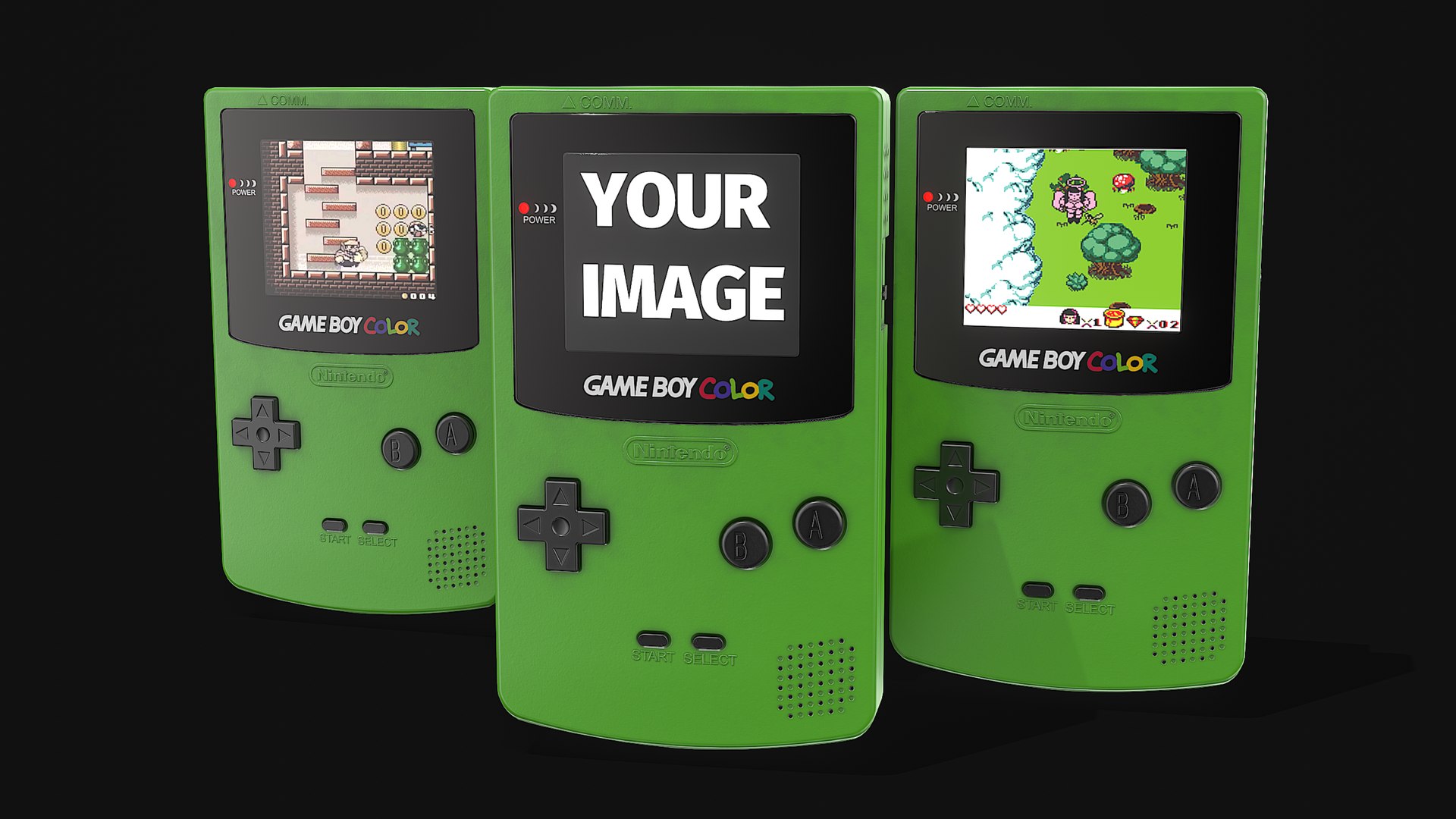 3D Nintendo Game Boy Color - Green Model - TurboSquid 2167366