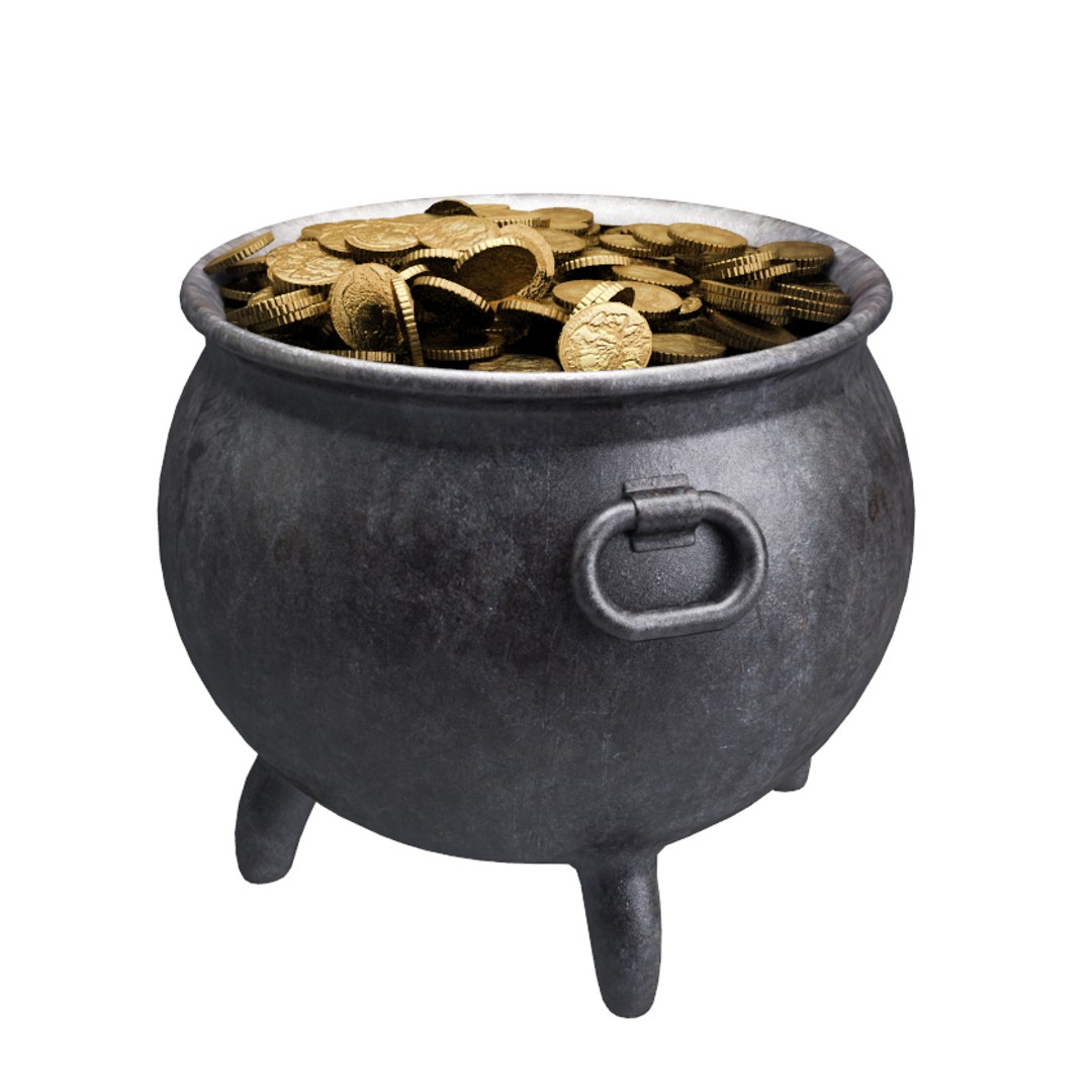 3d Model Pot Gold Coins