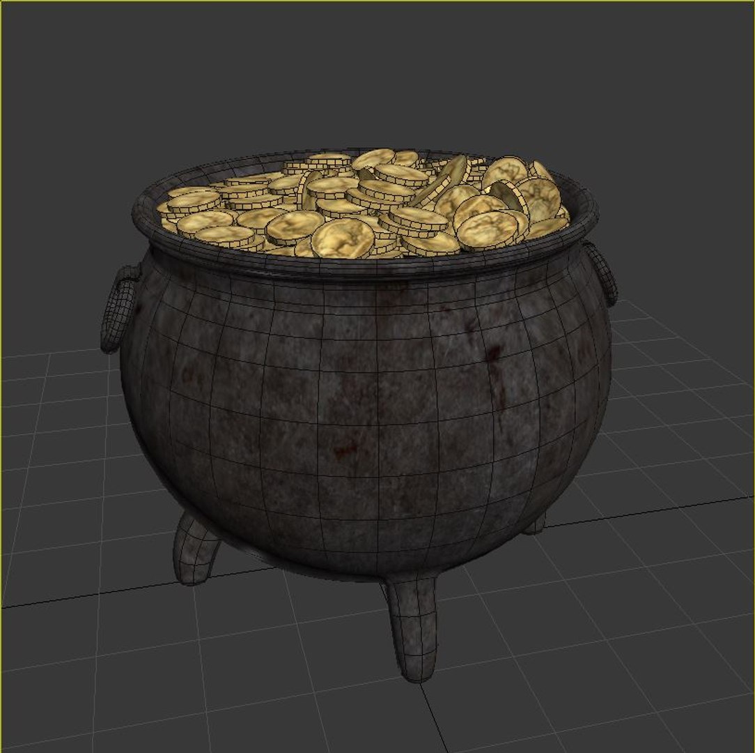 3d Model Pot Gold Coins